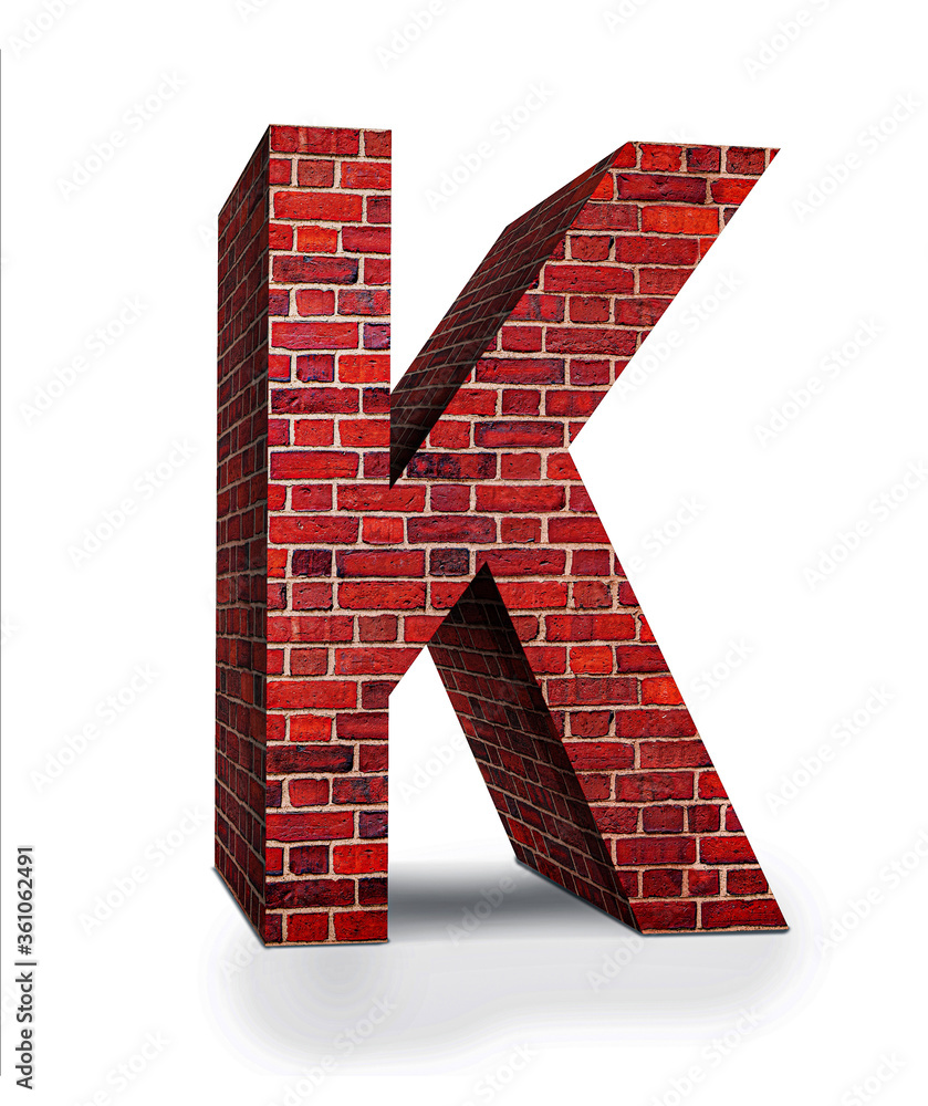 Alphabet Letter K of the alphabet with wall of bricks Stock Photo ...