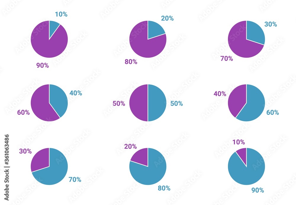 Set Of Pie Charts Percentage Pie Graph Diagram Circle Round Chart set-of-pie-charts-percentage-pie-graph-diagram-circle-round-chart