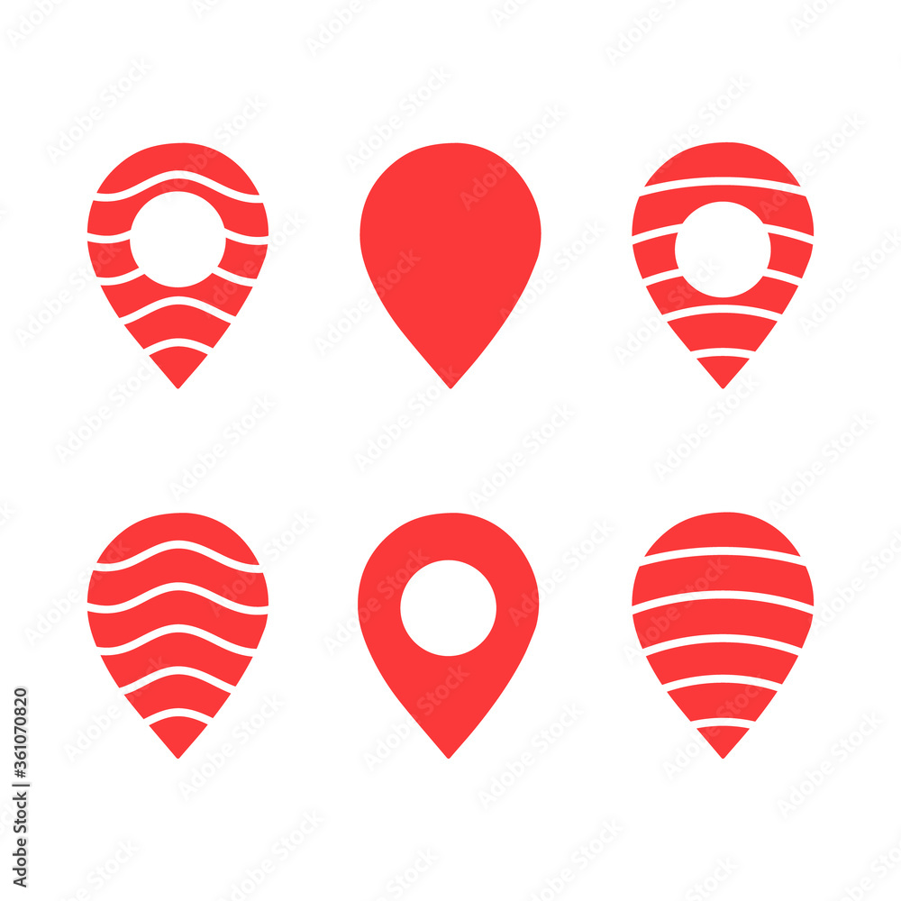 Geotag sign, geolocation icon, map mark symbol. Creative logo design of ...