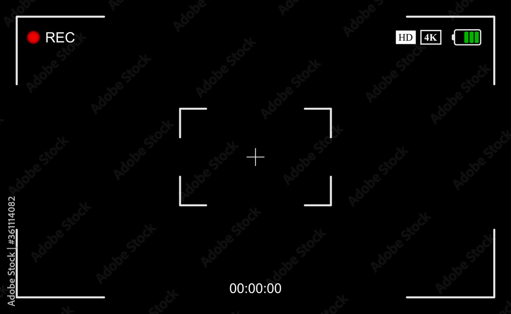 Camera frame viewfinder screen of video recorder, recording video ...