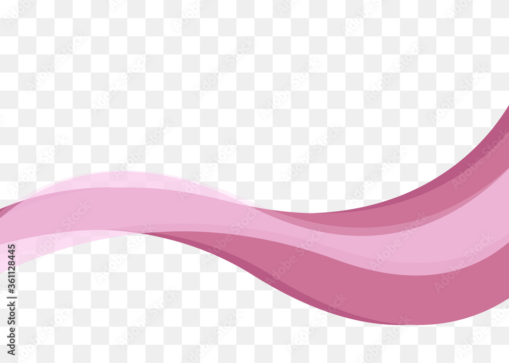 Smooth pink wave, wavy design element, digital curve, presentation ...