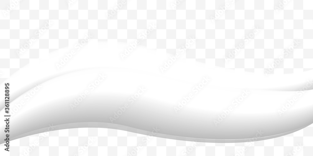 Smooth white wave, wavy design element, digital curve Stock Vector ...