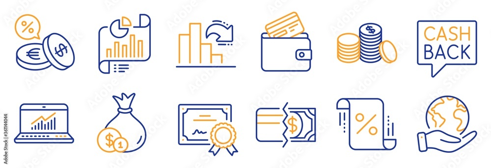 Set of Finance icons, such as Online statistics, Debit card ...