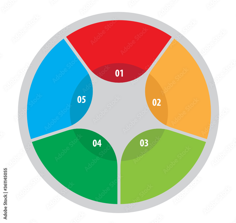 Five Step Circular Process Infographic Stock Vector | Adobe Stock