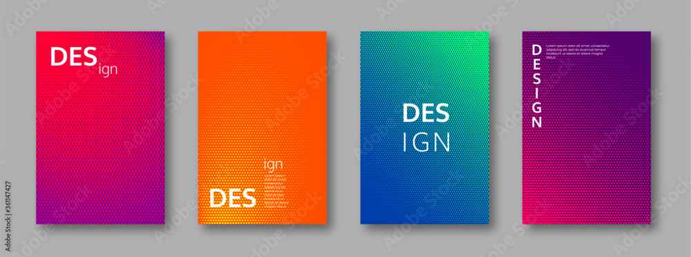 Minimal cover design. Spotted geometric patterns. Purple, orange, blue ...