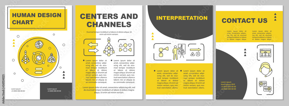 Human design graph brochure template. Energy centers. Flyer, booklet ...