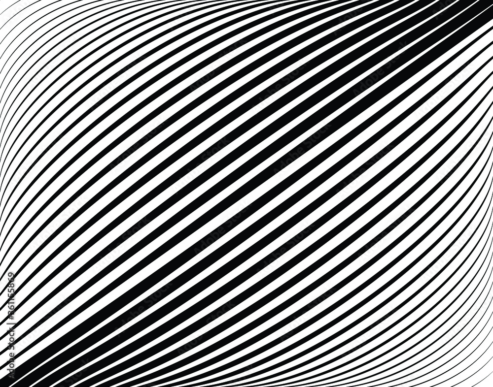 Abstract psychedelic stripes for digital wallpaper design. Line art ...