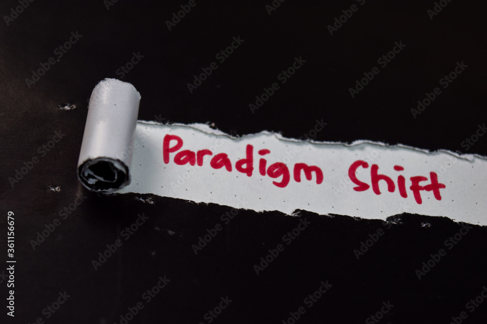 Paradigm Shift Text written in torn paper Stock Photo | Adobe Stock