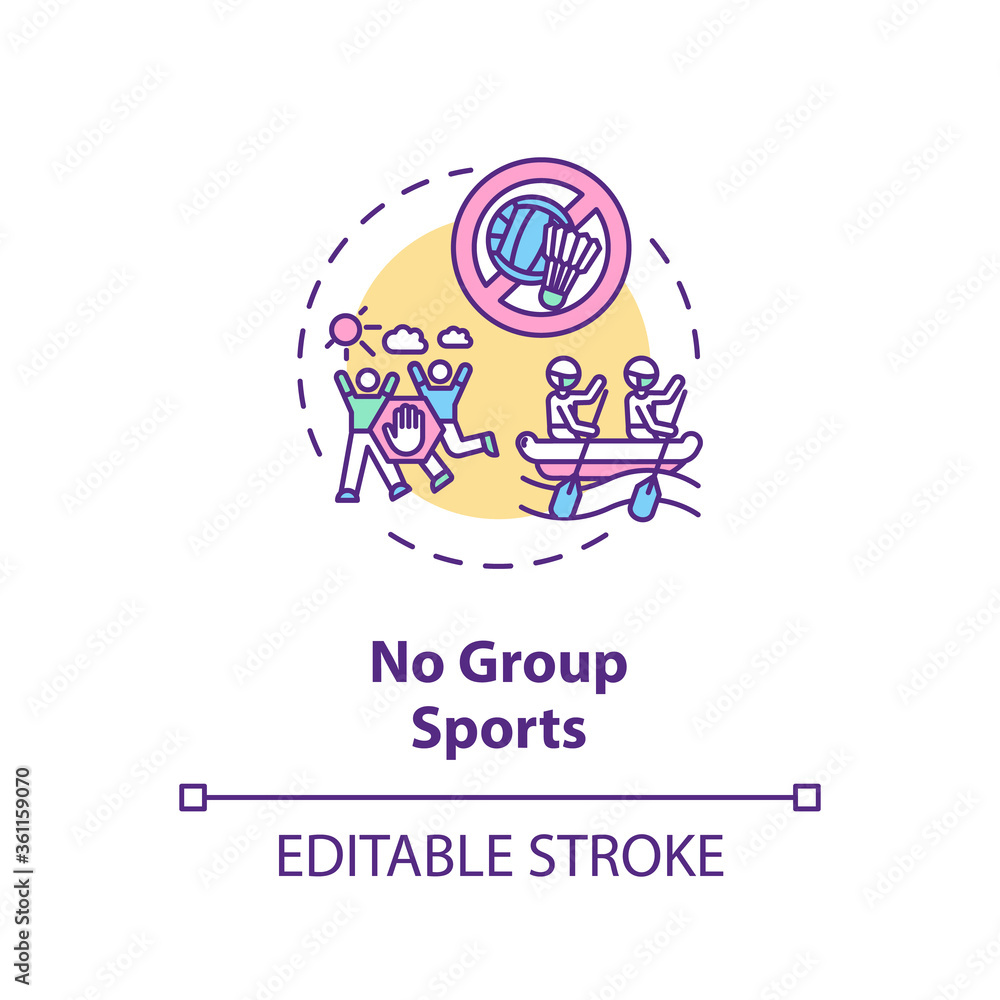 No group sports concept icon. Beach safety idea thin line illustration ...