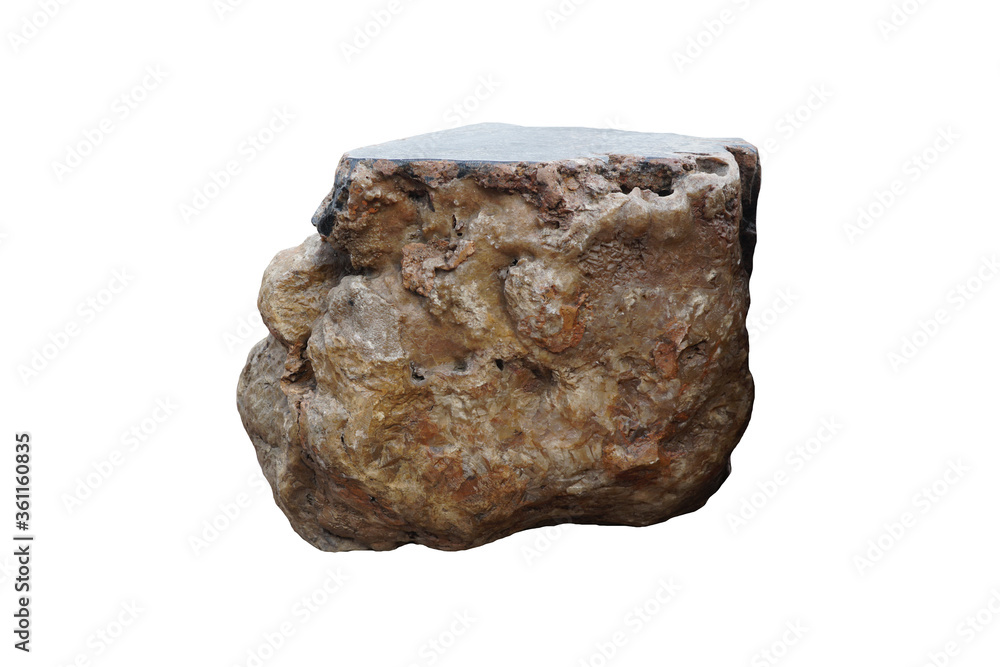 marble rock isolated on a white background, Marble is a non-foliated ...