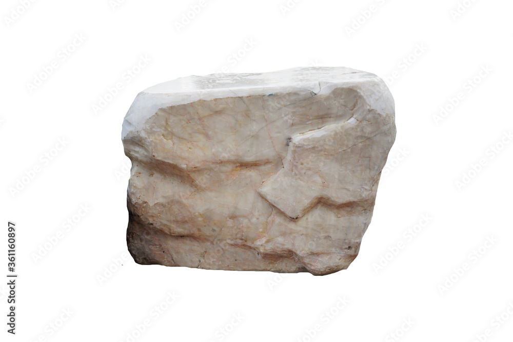 marble rock isolated on a white background, Marble is a non-foliated ...