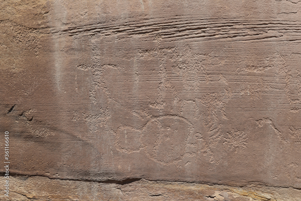 Ancient Native American Indian rock art petroglyph old Utah 1444. Nine ...