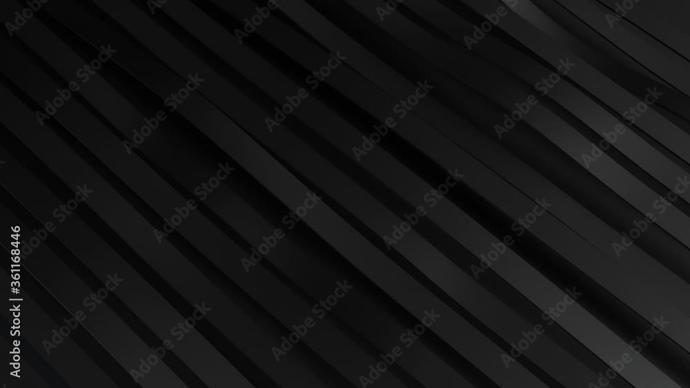 3d render background of rippling dark black abstract wave stripes ...