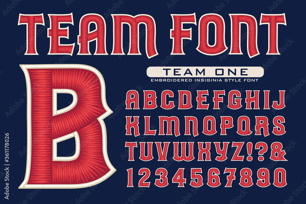 An Alphabet in the Style of Embroidered Insignias for Sports Teams ...
