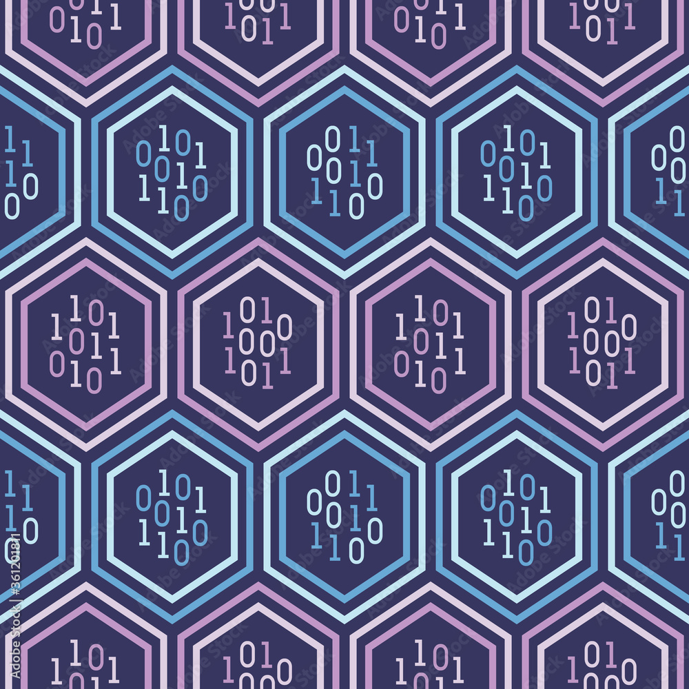 Blockchain technology repeat seamless pattern background. Great for ...