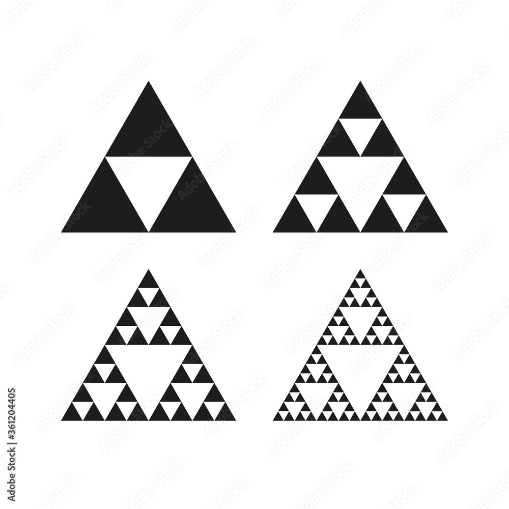 Geometric triangle symbol. Sierpinski triangle Stock Vector | Adobe Stock