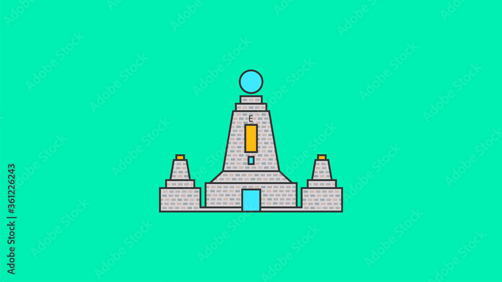 Outline Icon monument Ecuador Quito City Mitad del Mundo. Cityscape ...