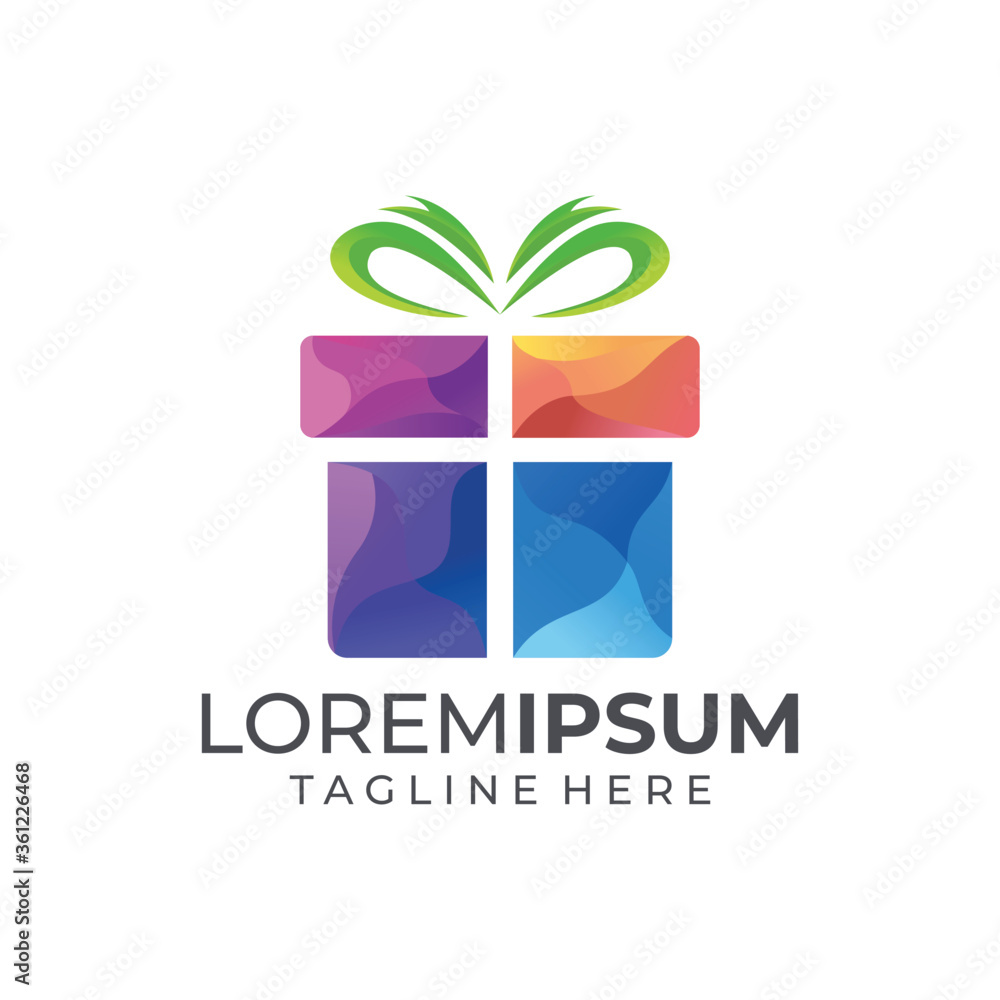 colorful gift box logo icon vector isolated design template Stock ...