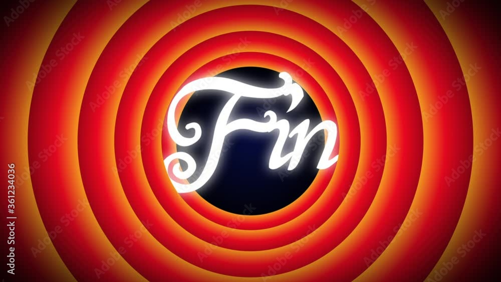 Overlapping circle of ending animation pops out of the old cartoon ...