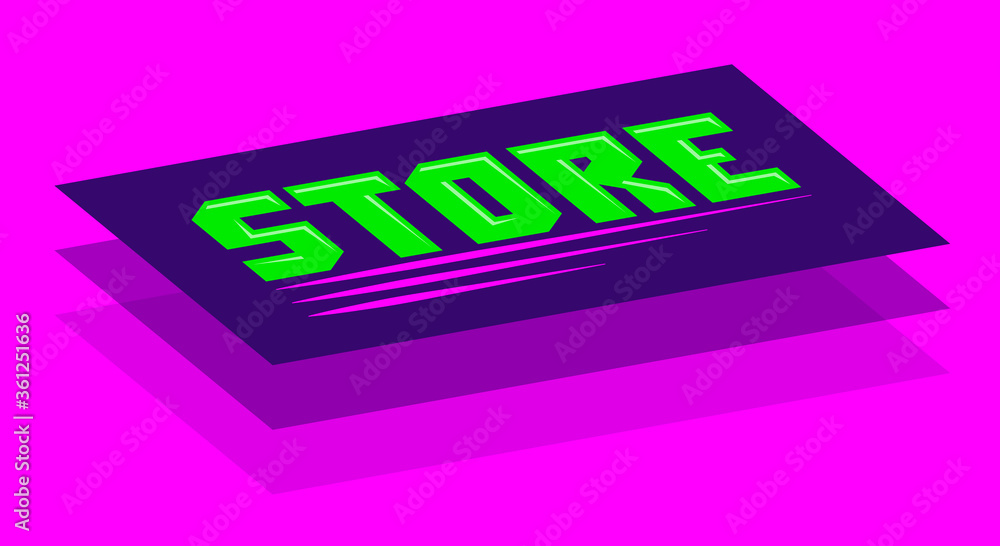 Store Shop Sign vector illustration in perspective. Stock Vector ...