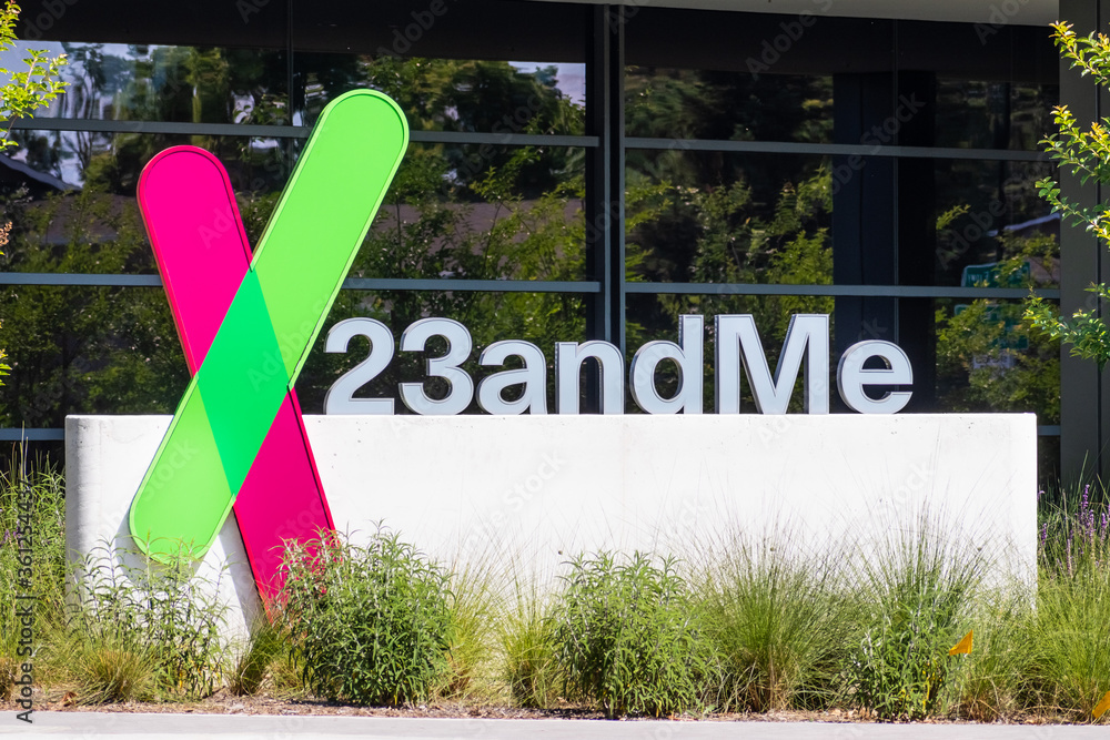 June 19, 2020 Sunnyvale / CA / USA - The 23andme logo at their new ...