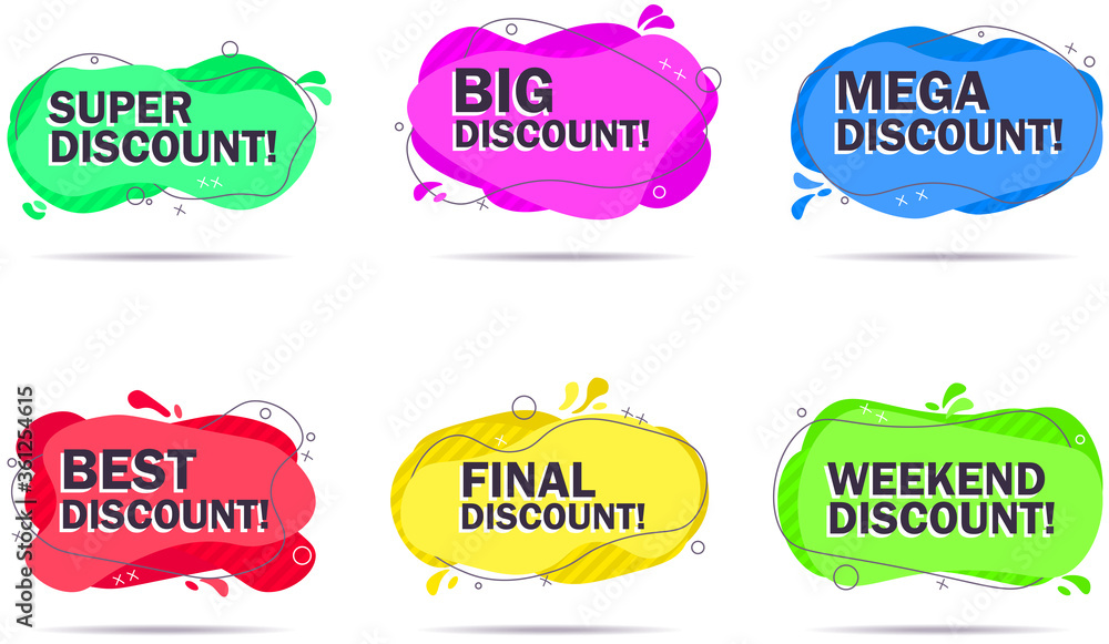 Set of abstract trendy discount banners collection, vector banners ...