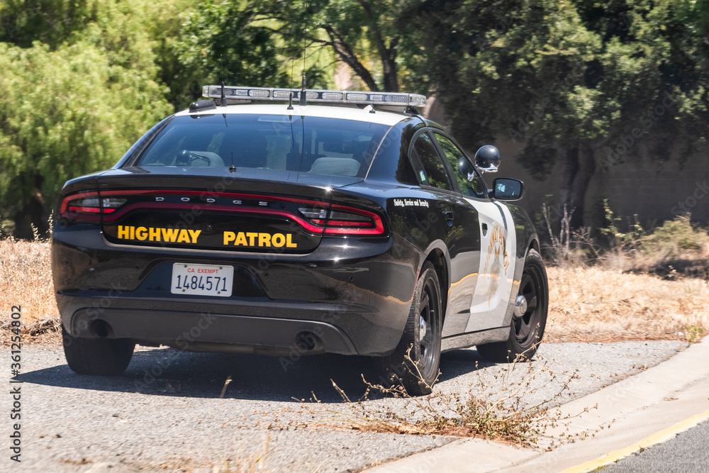 June 14, 2020 Mountain View / CA / USA - Highway Patrol vehicle parked ...