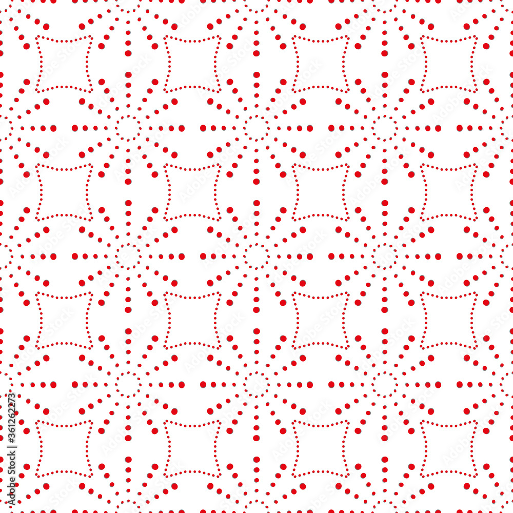 Seamless tiled background. Red pattern on a white background from and ...
