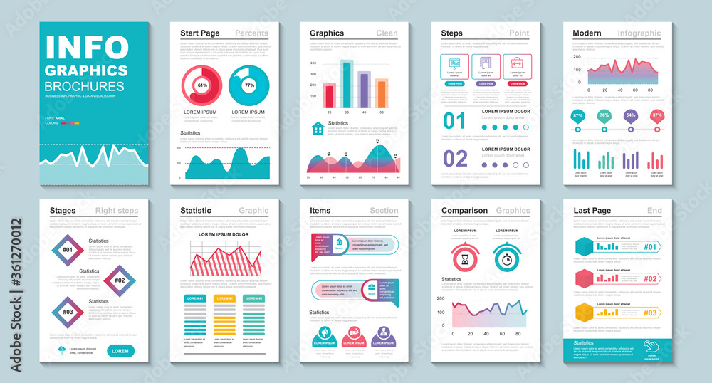 Infographic brochures data visualization vector design template. Can be ...