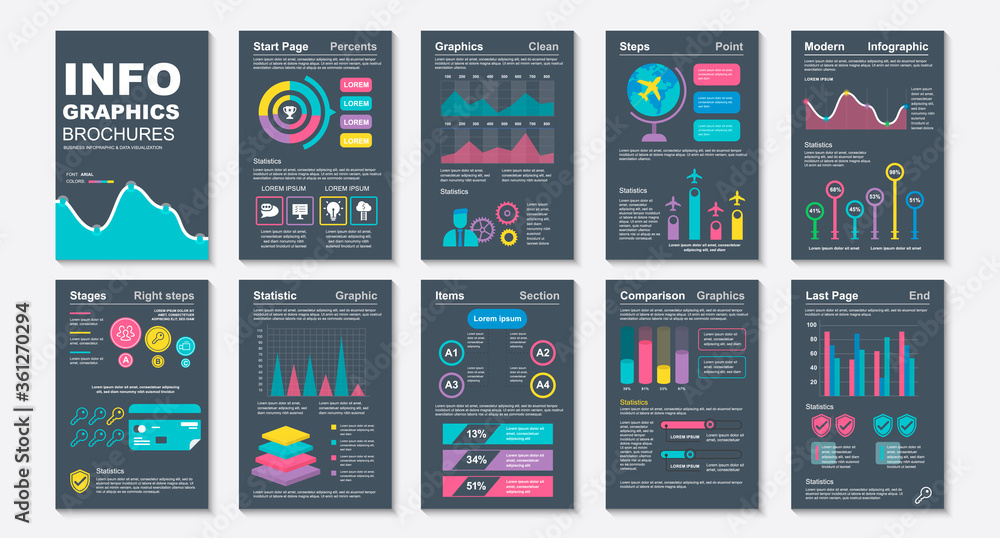 Infographic brochures data visualization vector design template. Can be ...