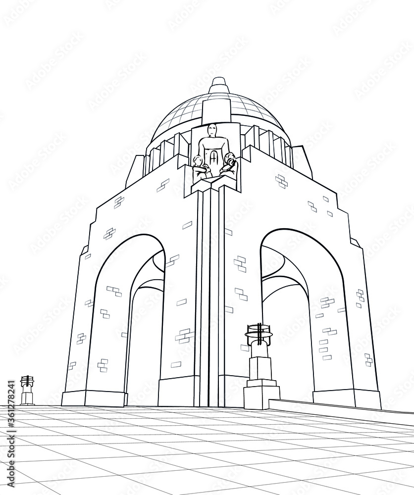 Vector illustration to Monumento a la Revolución in Mexico City vector de Stock | Adobe Stock