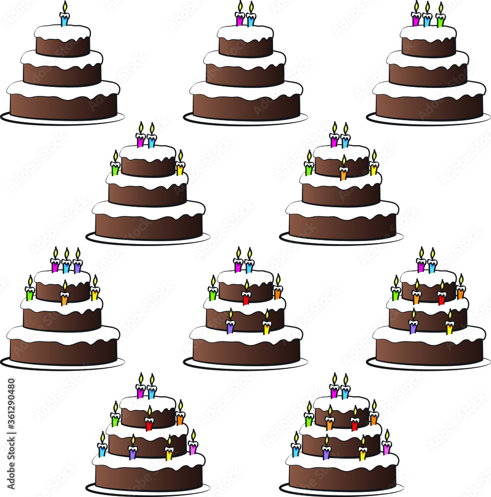 learn numbers 1 to 10 with birthday cake and candles for child Stock ...