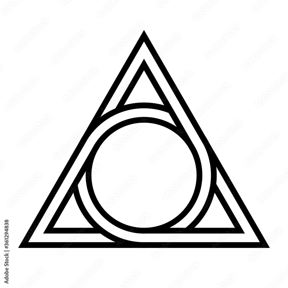 geometrical figure circle inscribed in a triangle, the vector logo ...