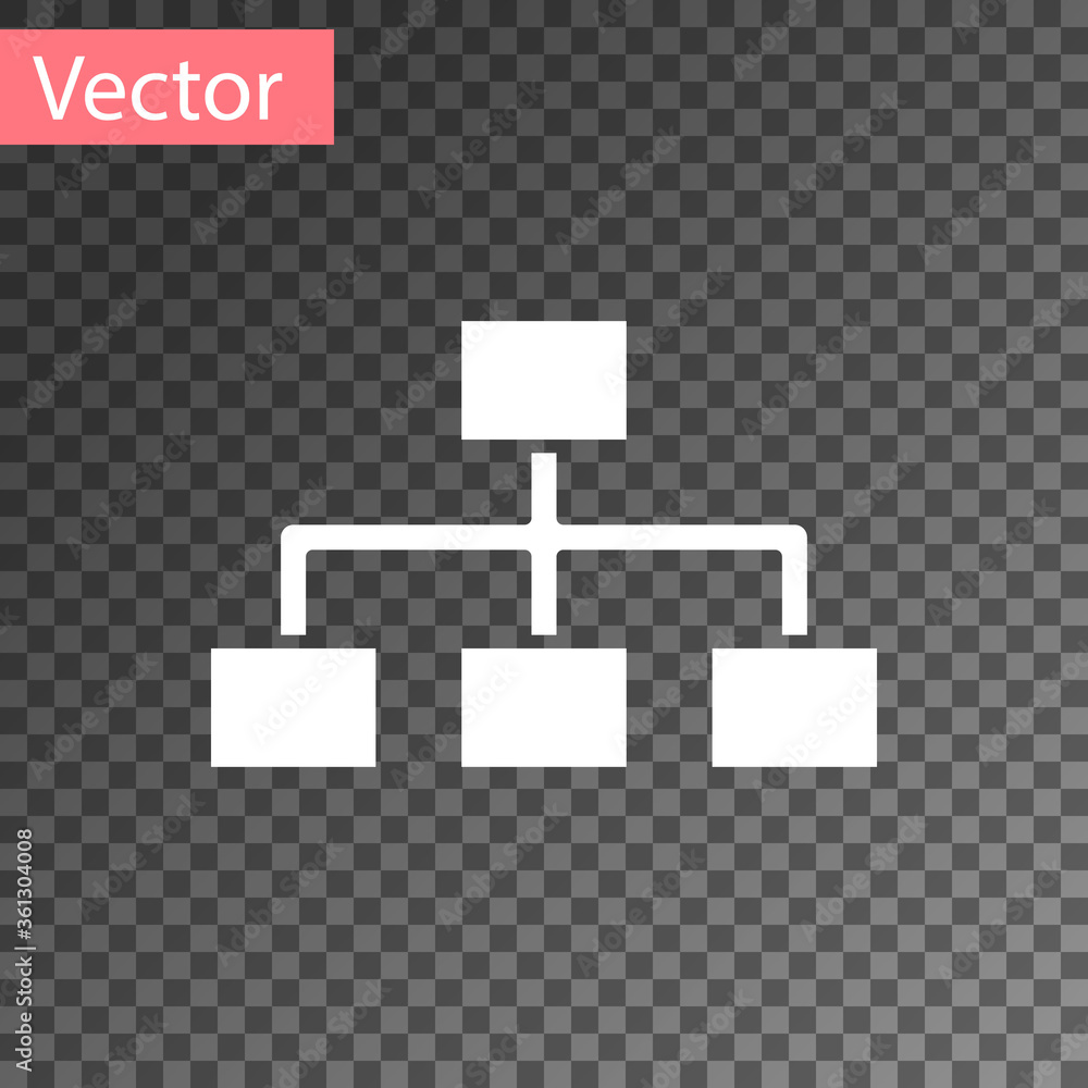 White Business hierarchy organogram chart infographics icon isolated on ...