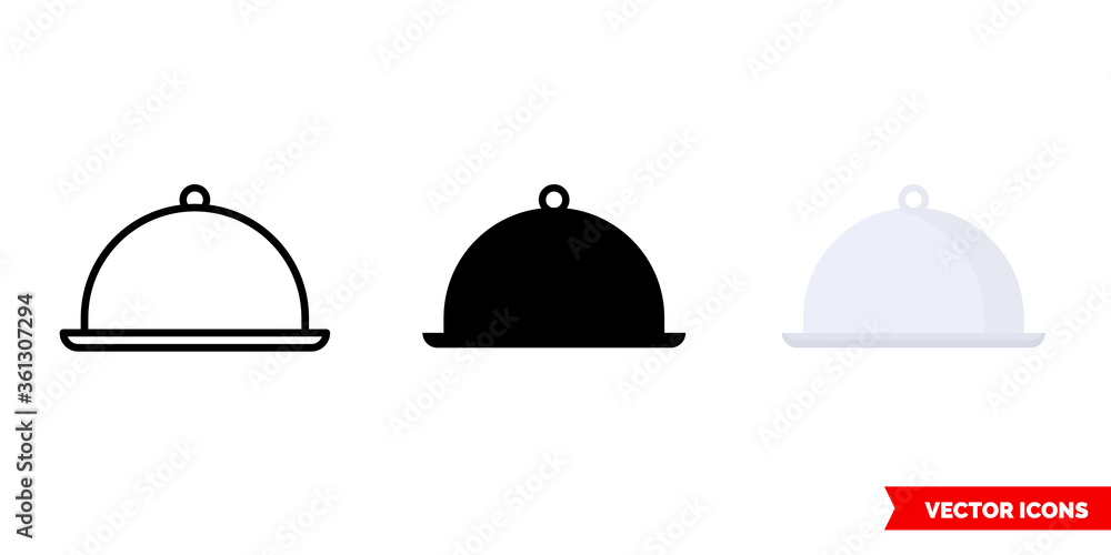 Dish icon of 3 types. Isolated vector sign symbol. Stock Vector | Adobe ...