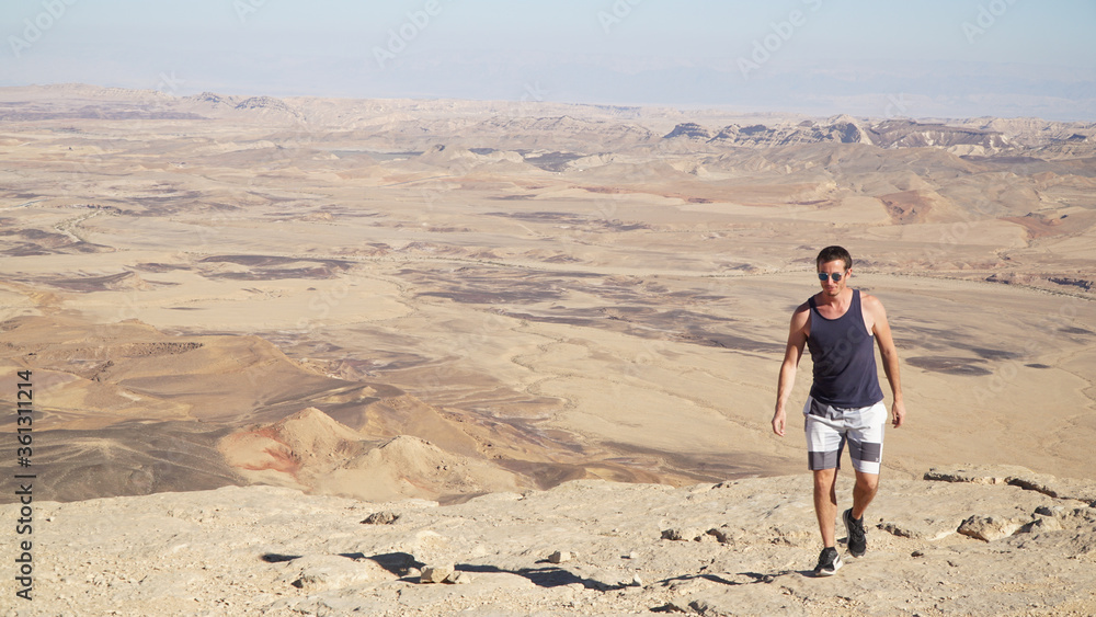 Mitzpe Ramon dry canyon landscape in the Negev desert of Israel. Stock ...