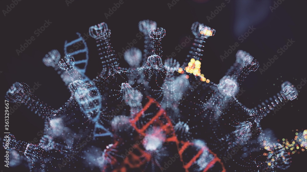 Virus And Bacteria Under Electron Microscope. Viral Epidemic Disease ...