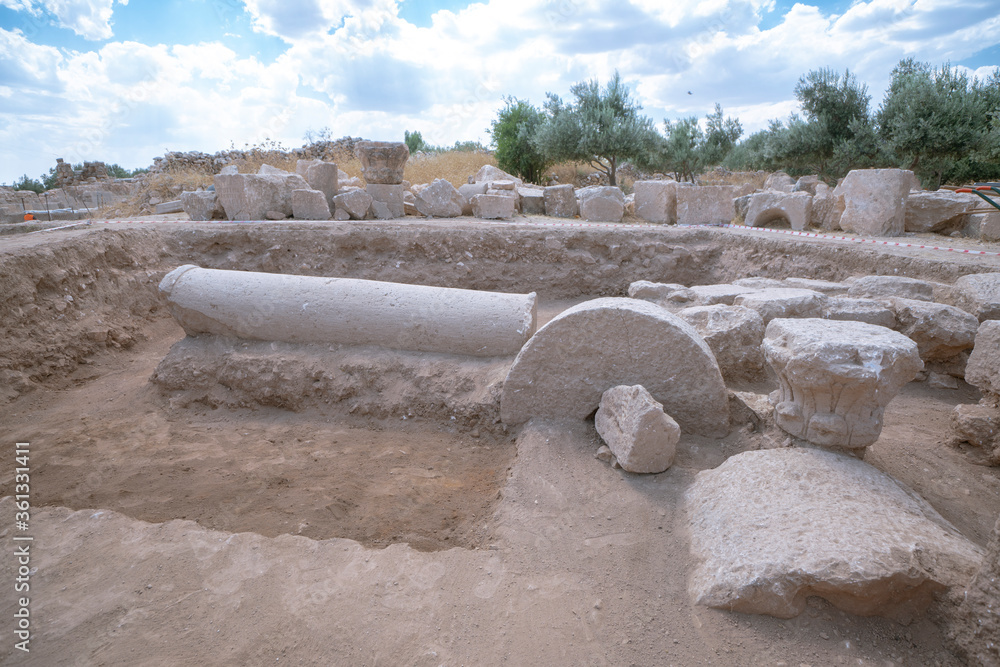 Excavations in the area of the ancient city. archaeological excavation ...