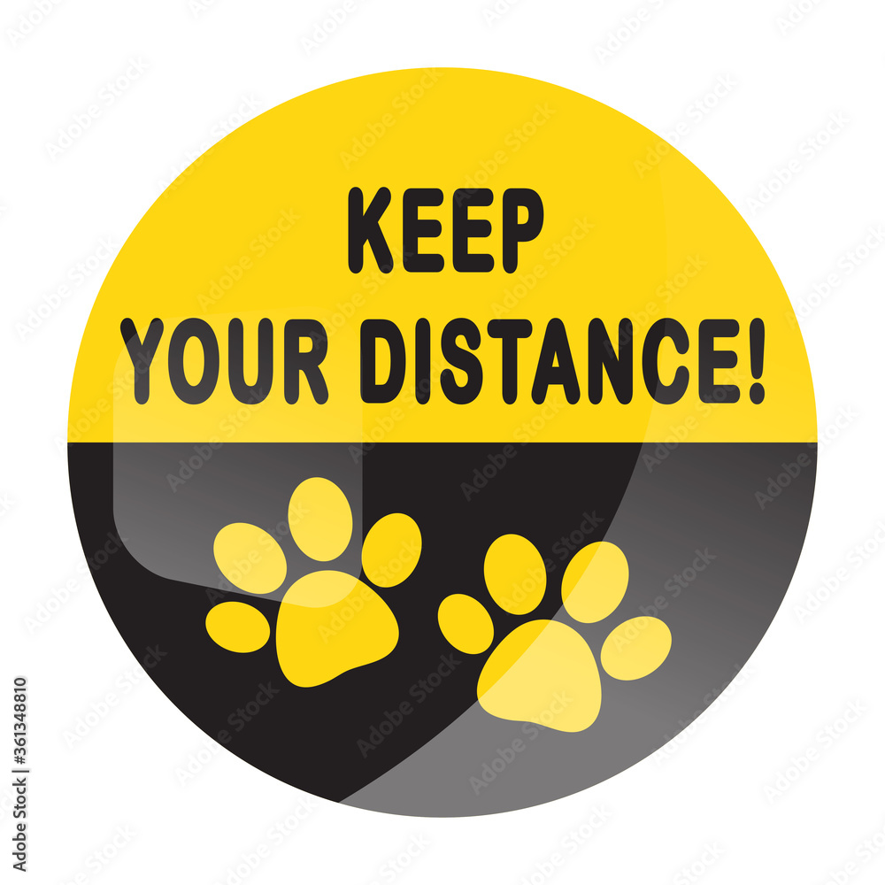 Keep your distance round floor marking for queue shoe prints as dog paw ...