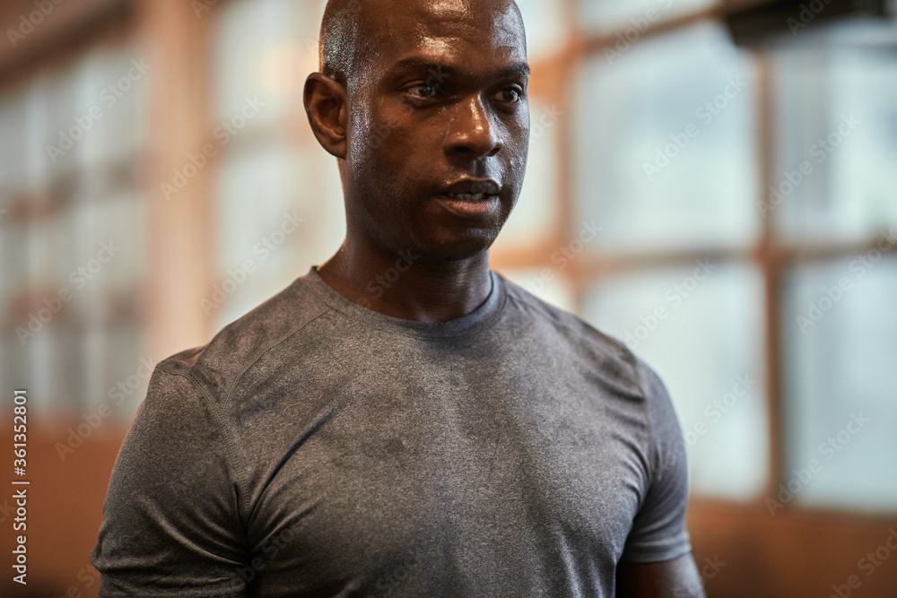 Fit young man sweating after a gym workout session Stock Photo | Adobe ...