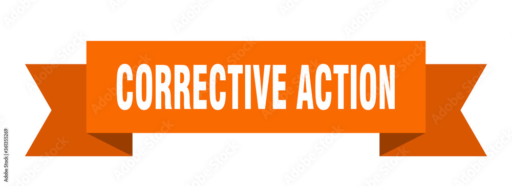 corrective action ribbon. corrective action isolated band sign ...