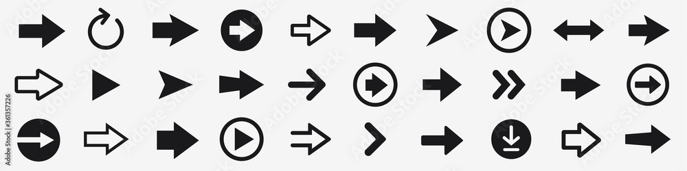 Arrow icons set. Arrow collection. Simple arrow big set. Vector ...