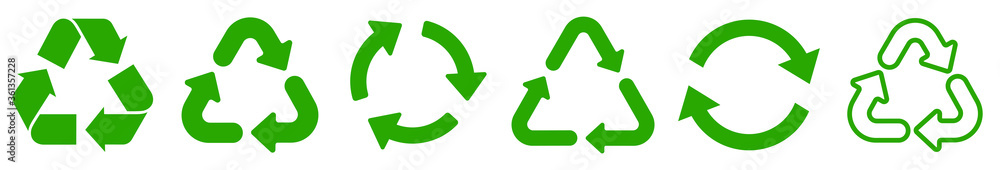 Recycle signs. Recycle arrow collection. Recycling icon set. Vector ...