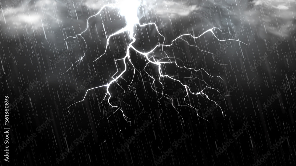 Falling raindrops isolated on black background. Falling water drops ...