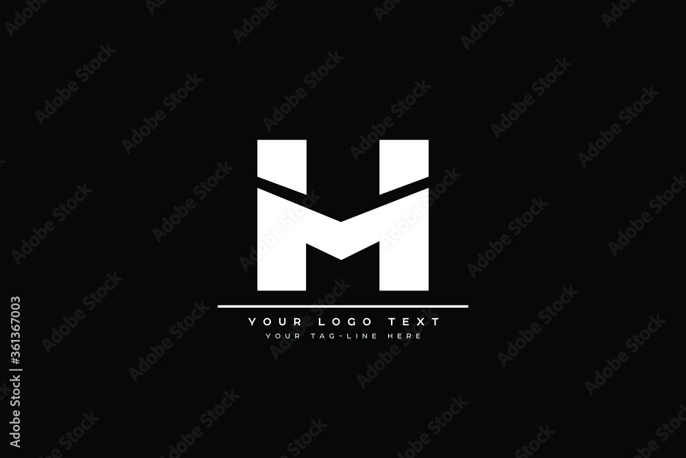 Initial alphabet HM MH logo design. Monogram letter concept and vector ...