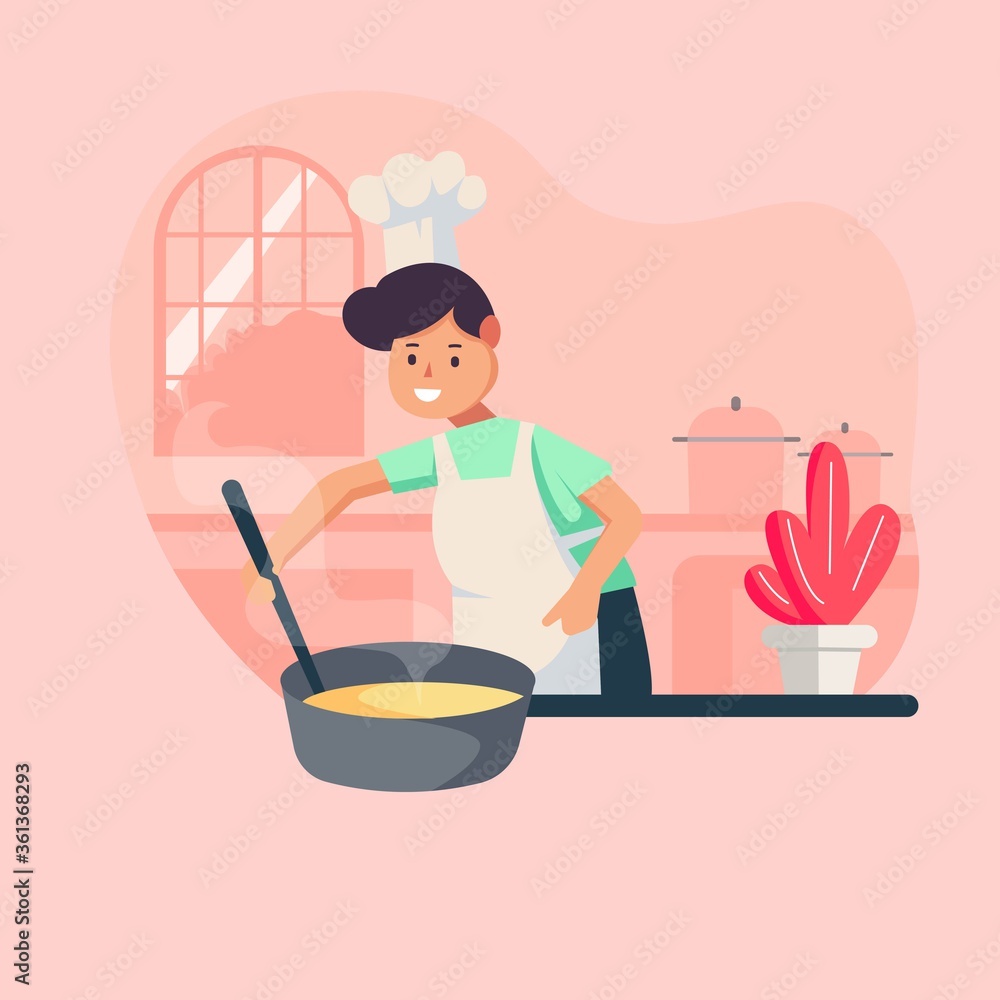 Cartoon cook chef illustration, restaurant cook chef hat and cook ...