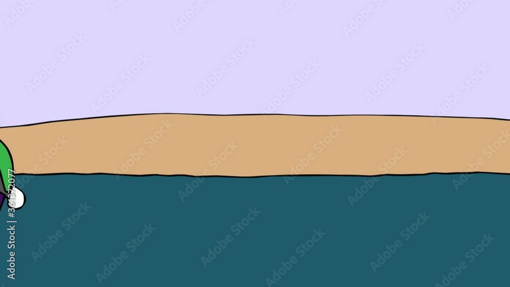 SQUARE WHEELED CAR Man drives his special square wheeled car.2D cartoon ...