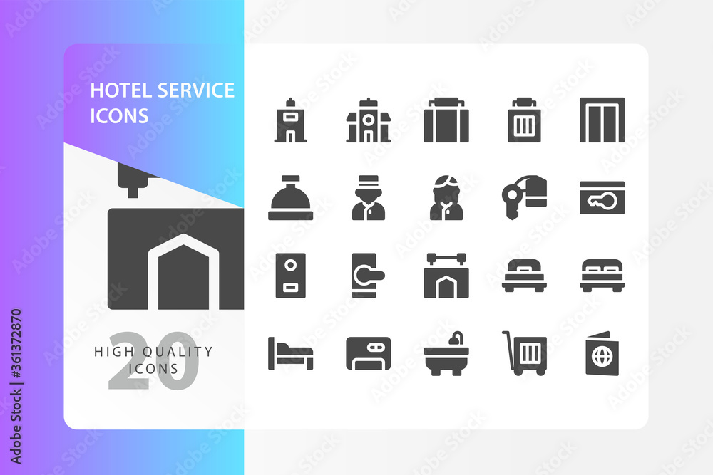 Hotel service icon pack isolated on white background. for your web site ...