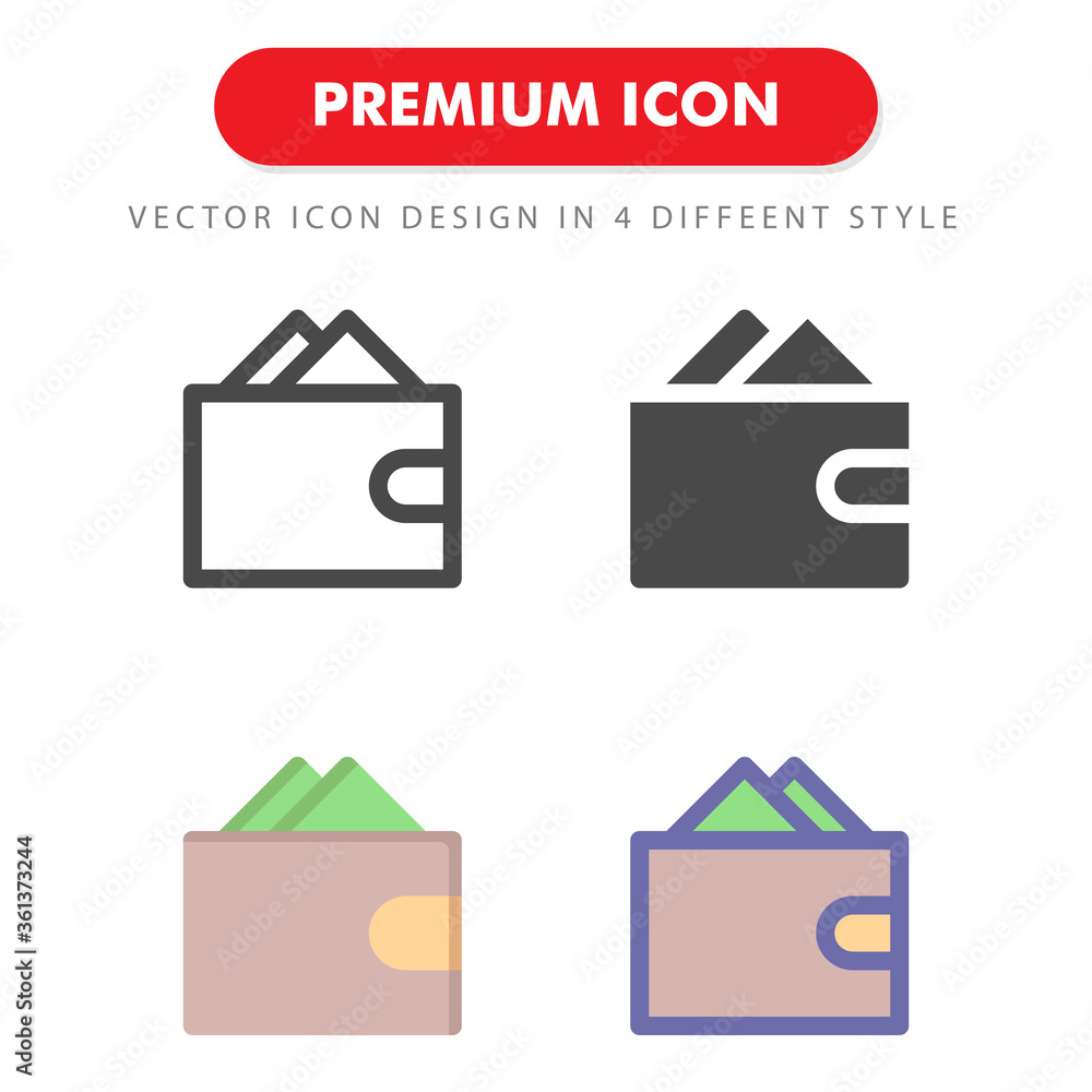 wallet icon pack isolated on white background. for your web site design ...