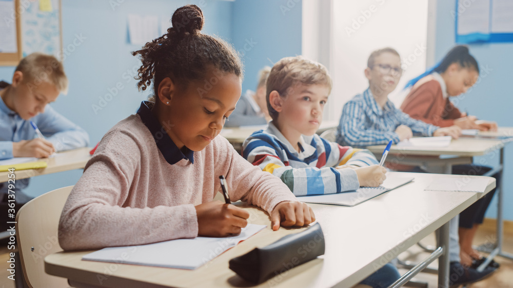 Elementary Students Working In Groups